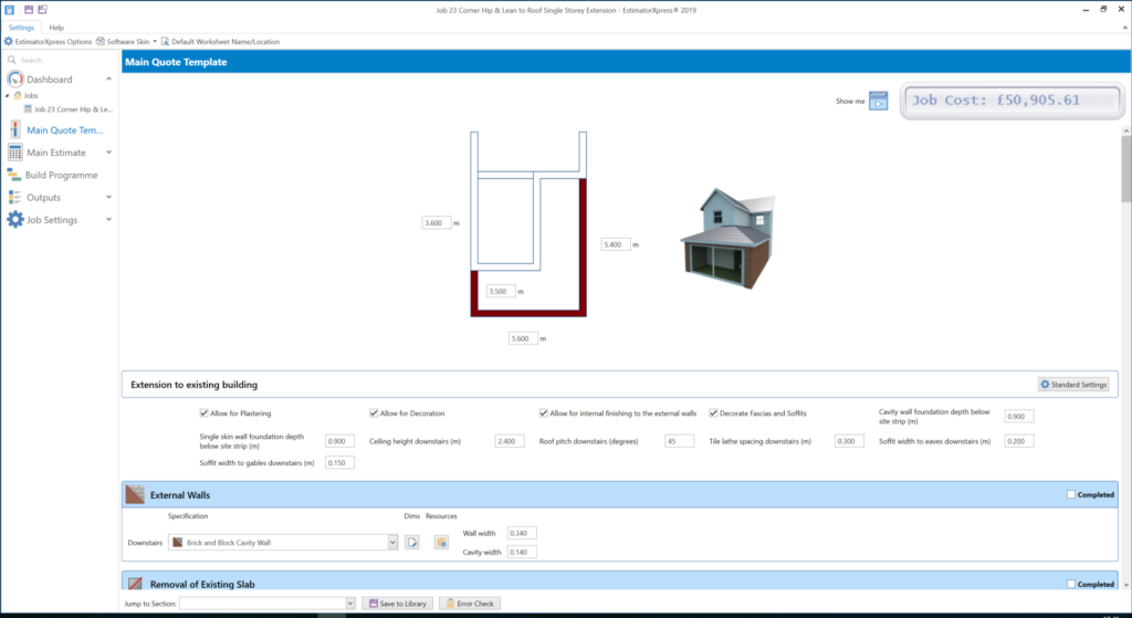2. Insert dimensions and any specifics - Professional Builder