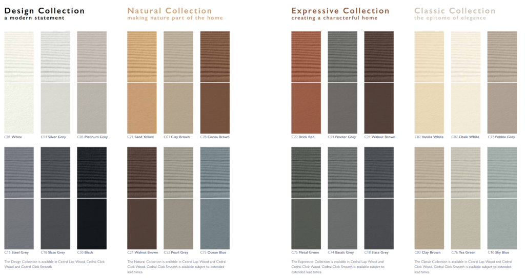 Colour range Cedral - Professional Builder