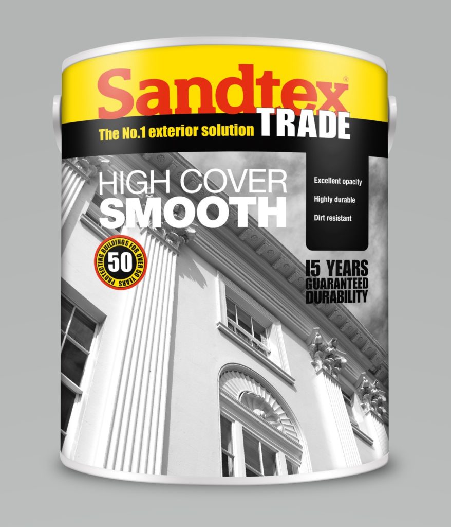 Sandtex Trade High Cover Smooth 5L can shot - Professional Builder